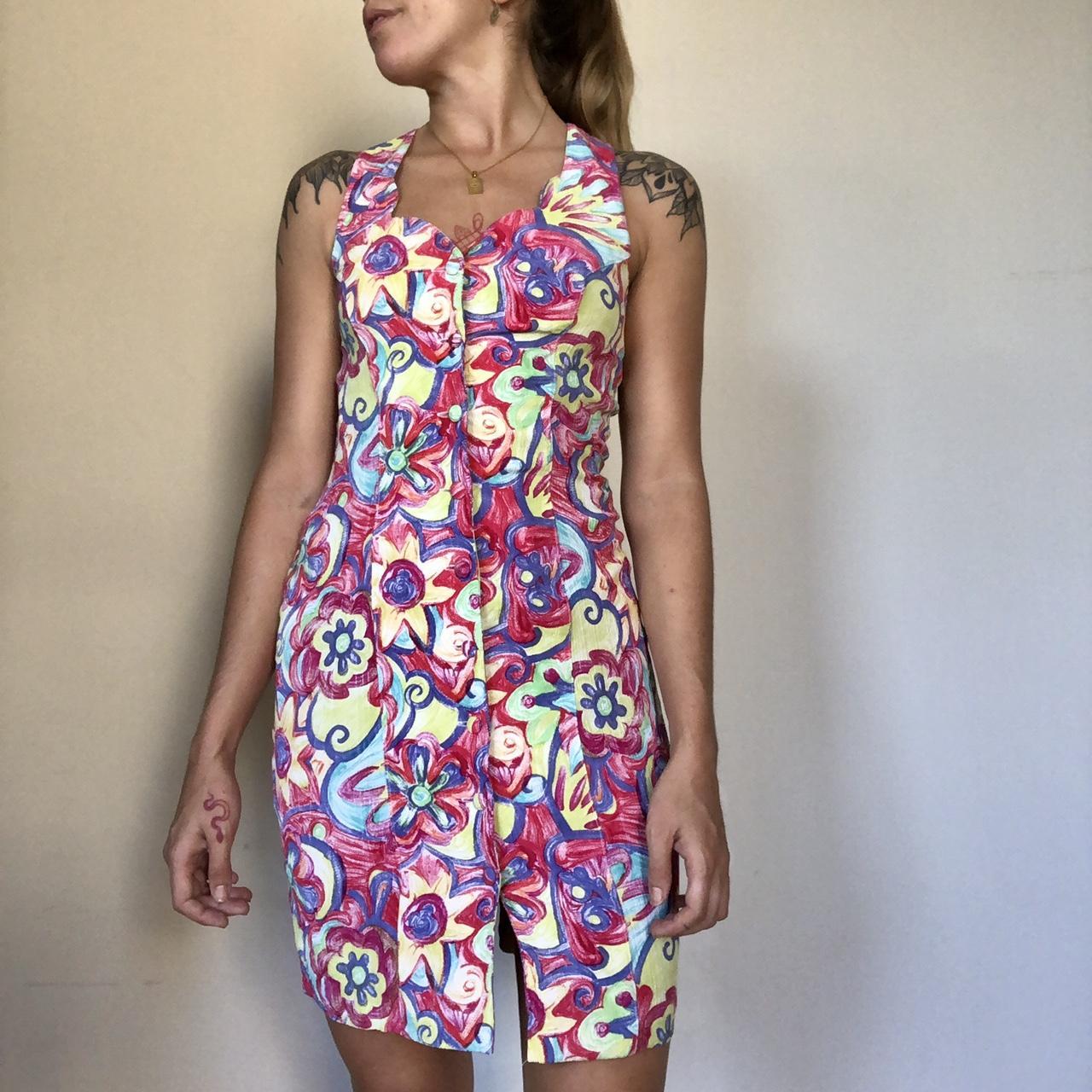 Vintage Cue Design button down dress The funkiest... - Depop