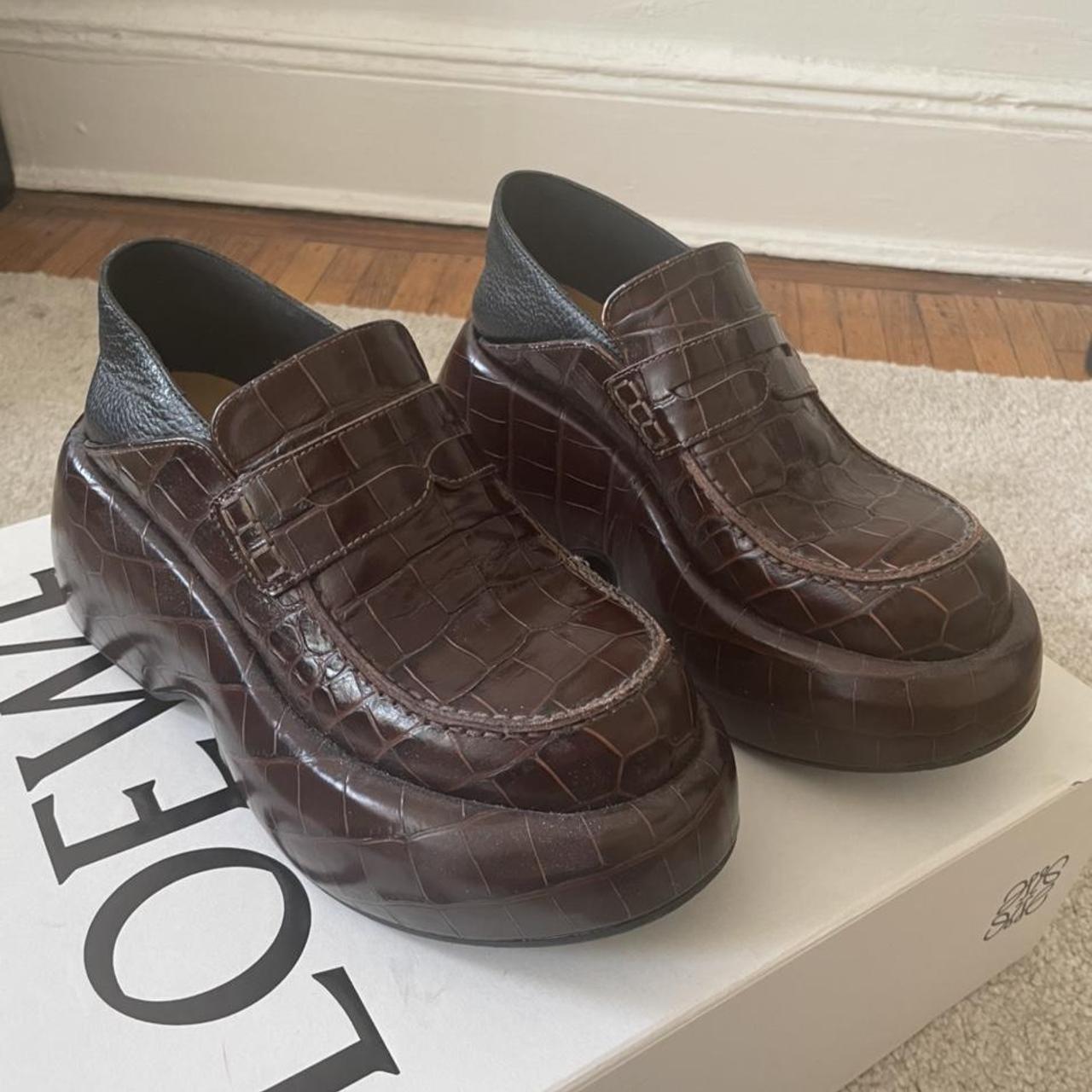Loewe Croc Embossed Platform Loafer size 36. Never... - Depop