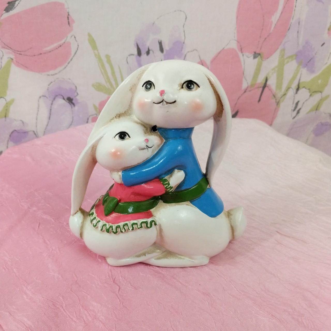 Vintage 70's cute bunnies figurine. It feels like... - Depop