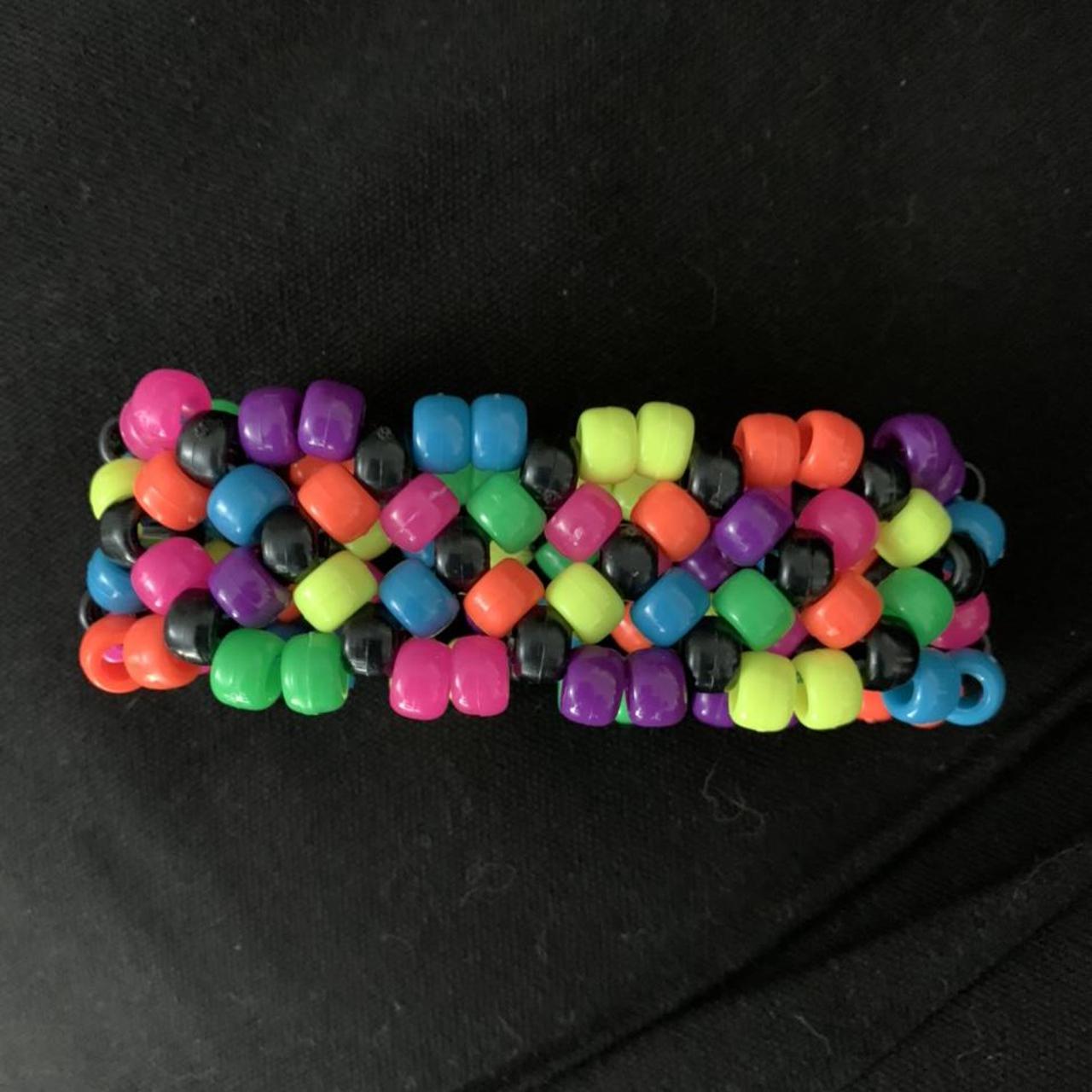 Retro Arcade inspired Kandi rave cuff bracelet Neon... - Depop