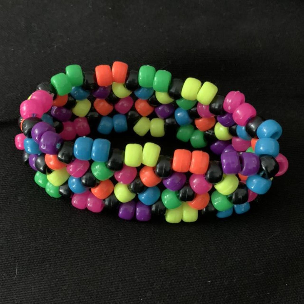 Retro Arcade inspired Kandi rave cuff bracelet Neon... - Depop