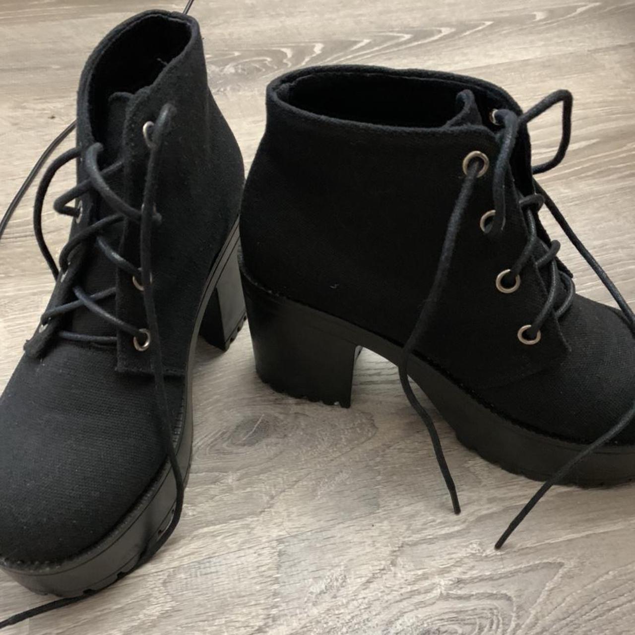 Black 5 inch heel boots Super cute and comfy Barely... - Depop