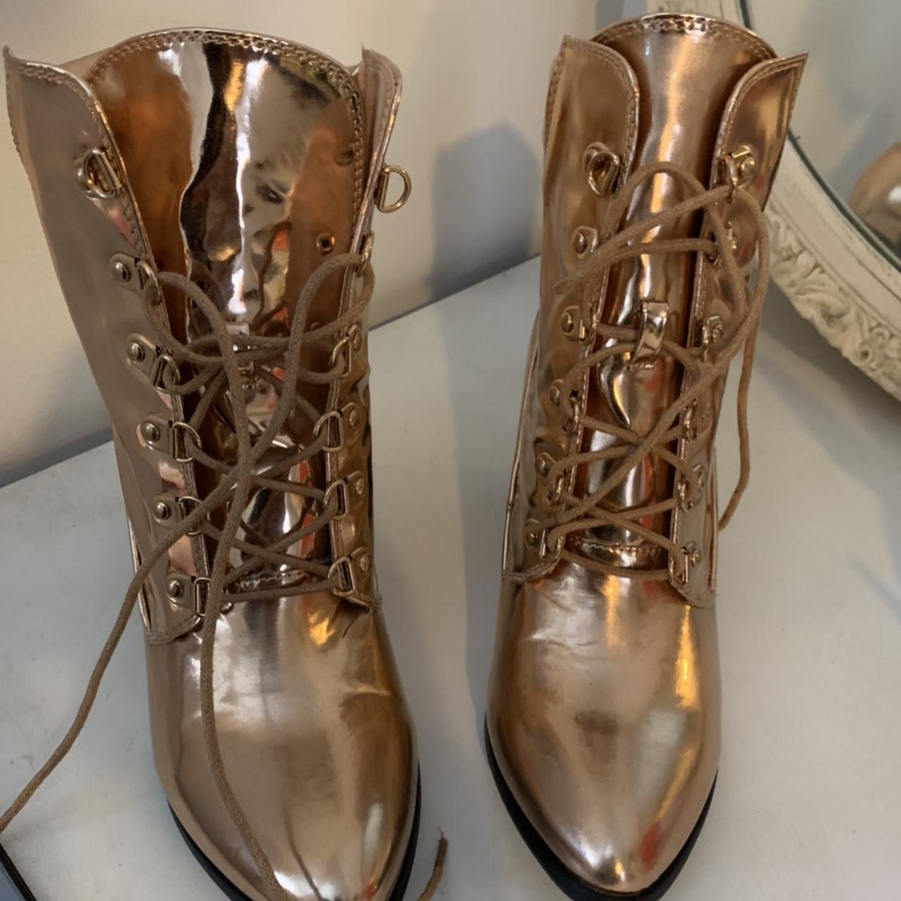 Rose Gold 5 inch Boot heels Great condition, Worn... - Depop