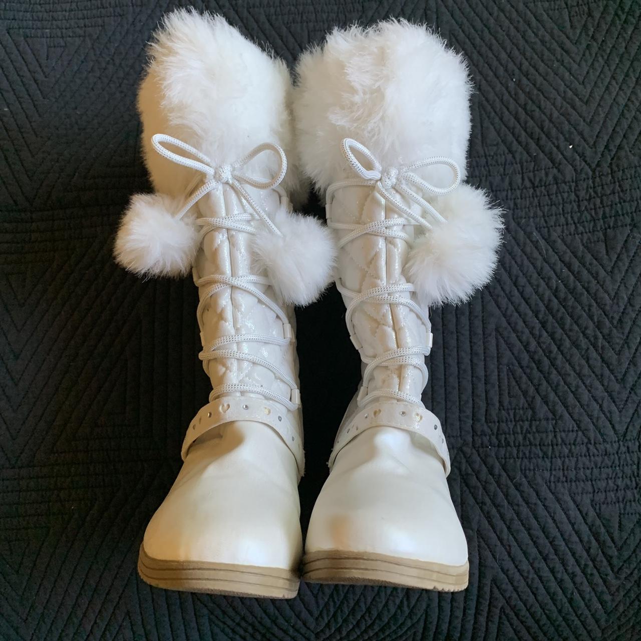 White Quilted Fuzzy Boots Its The Boot White Depop