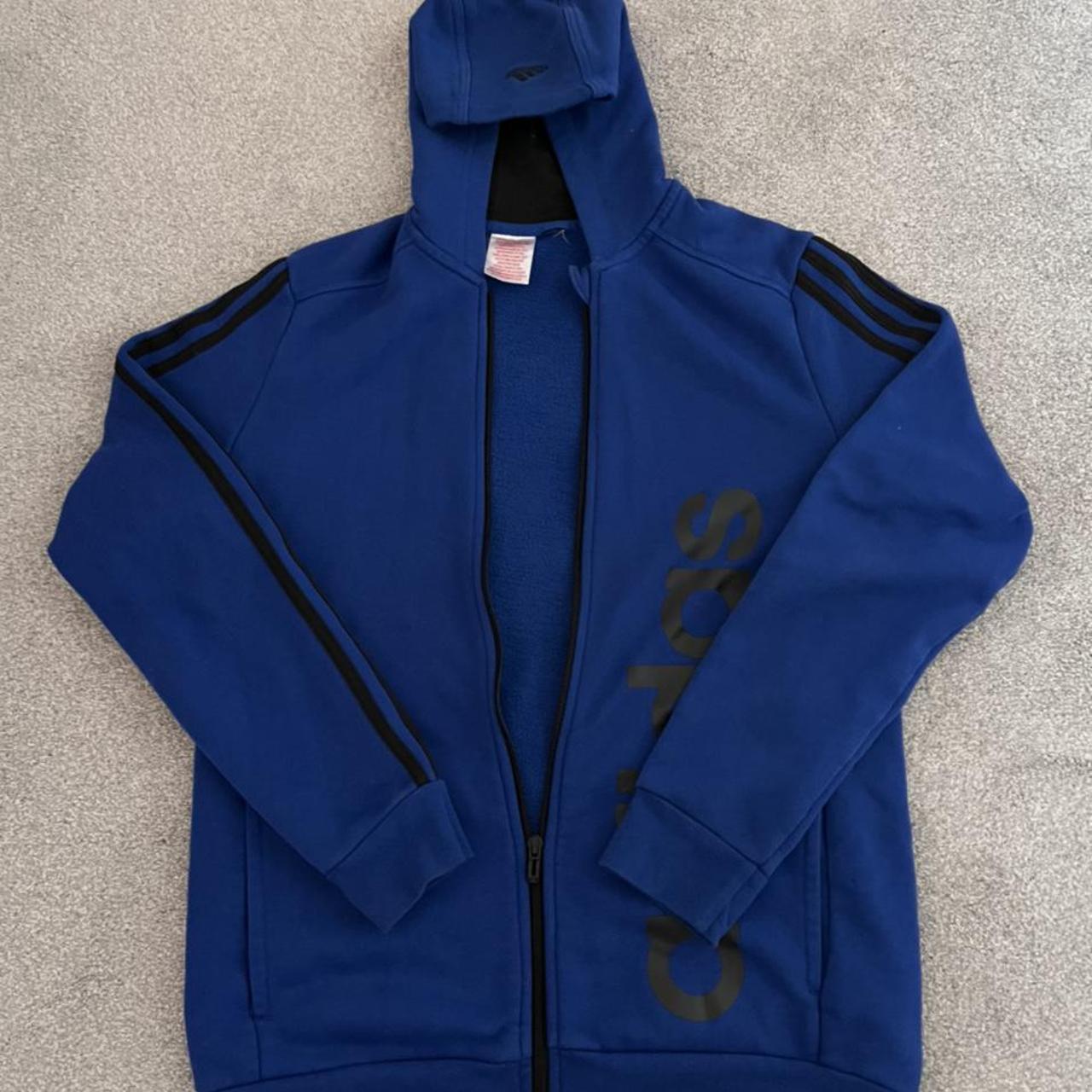 electric blue vintage adidas zip up hoodie! -... - Depop