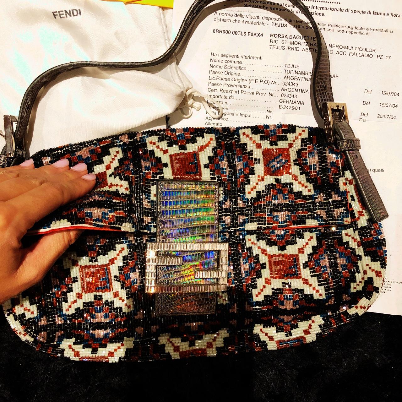 Hand beaded authentic Fendi purse with papers and... | Depop