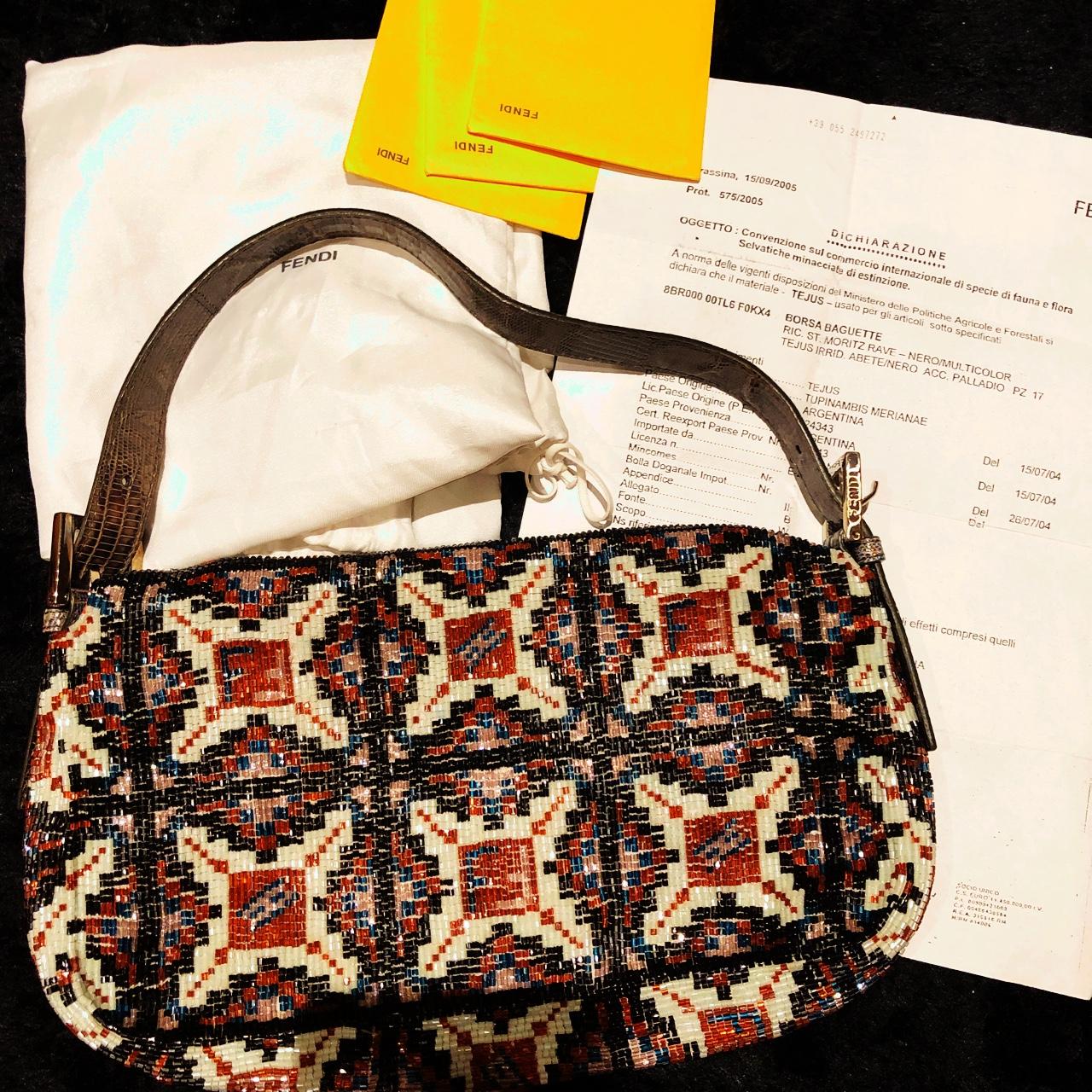 Hand beaded authentic Fendi purse with papers and... | Depop