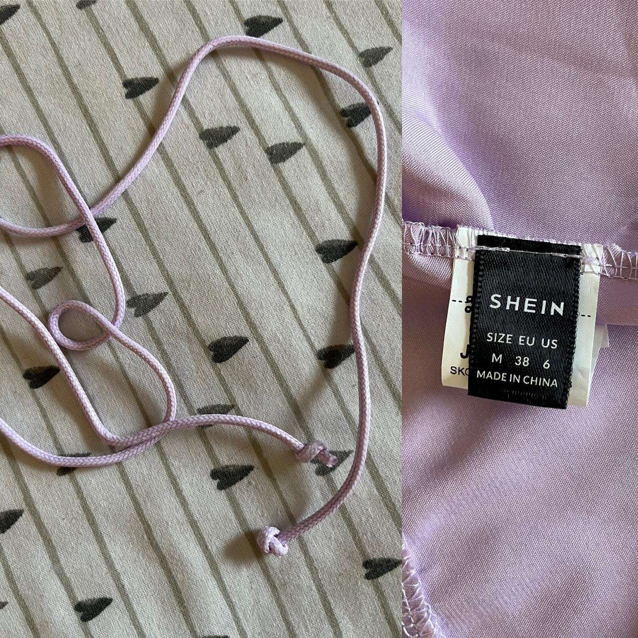 Shein lilac satin like cross front top. Is a halter... - Depop