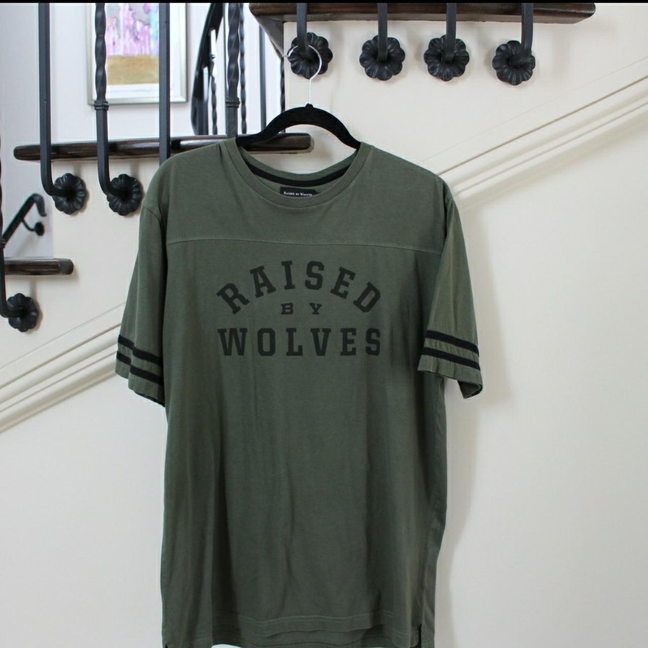 Raised by Wolves army green tee. Almost new... - Depop