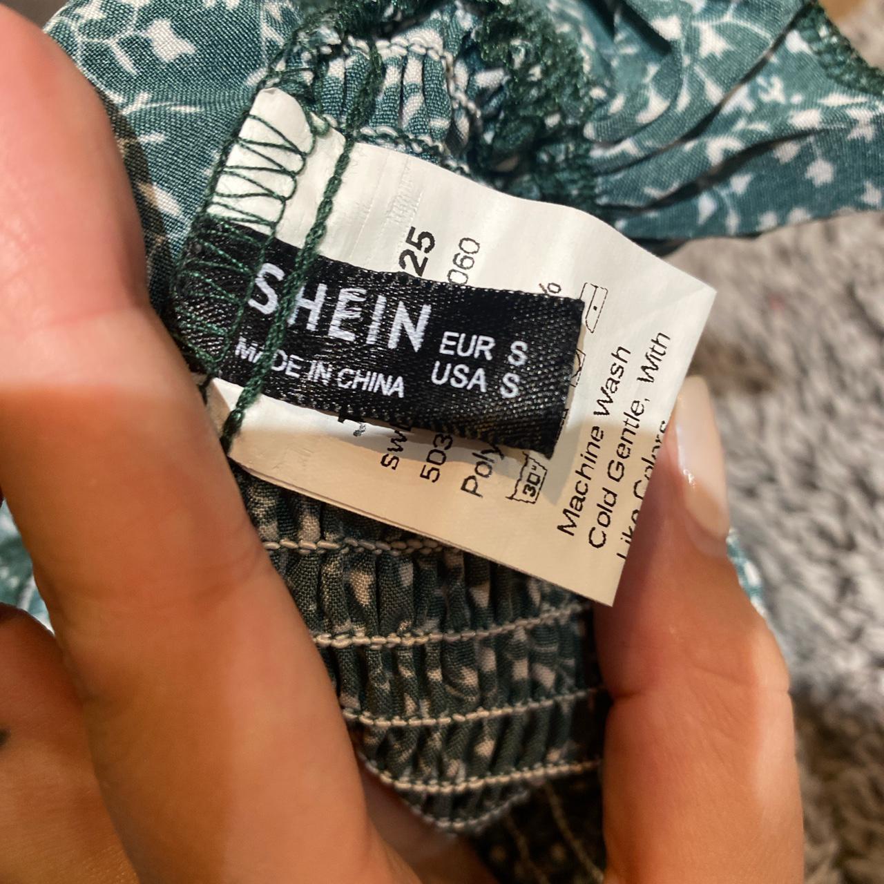 Green Floral Print Crop Top With Ruched Tie Front Depop