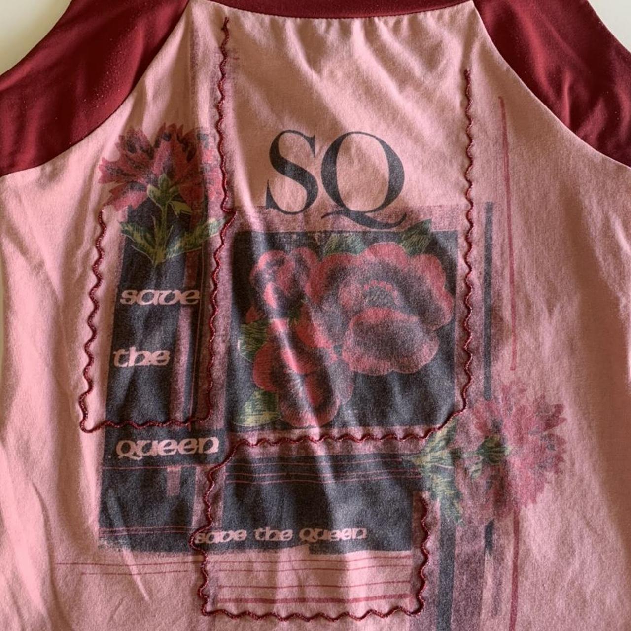 VINTAGE SAVE THE QUEEN TOP Made in Italy Burgundy... - Depop