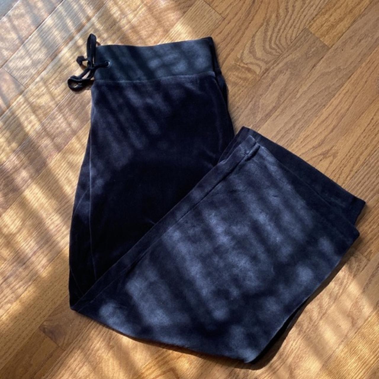 REPOP Black Velour Track Pants Can be worn low or... - Depop