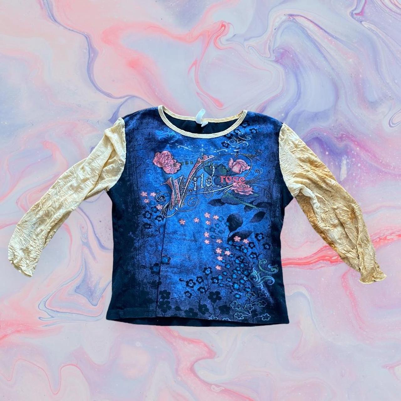 Susan Lawrence Punk Goth Tattoo Mesh Sleeve Top -... - Depop