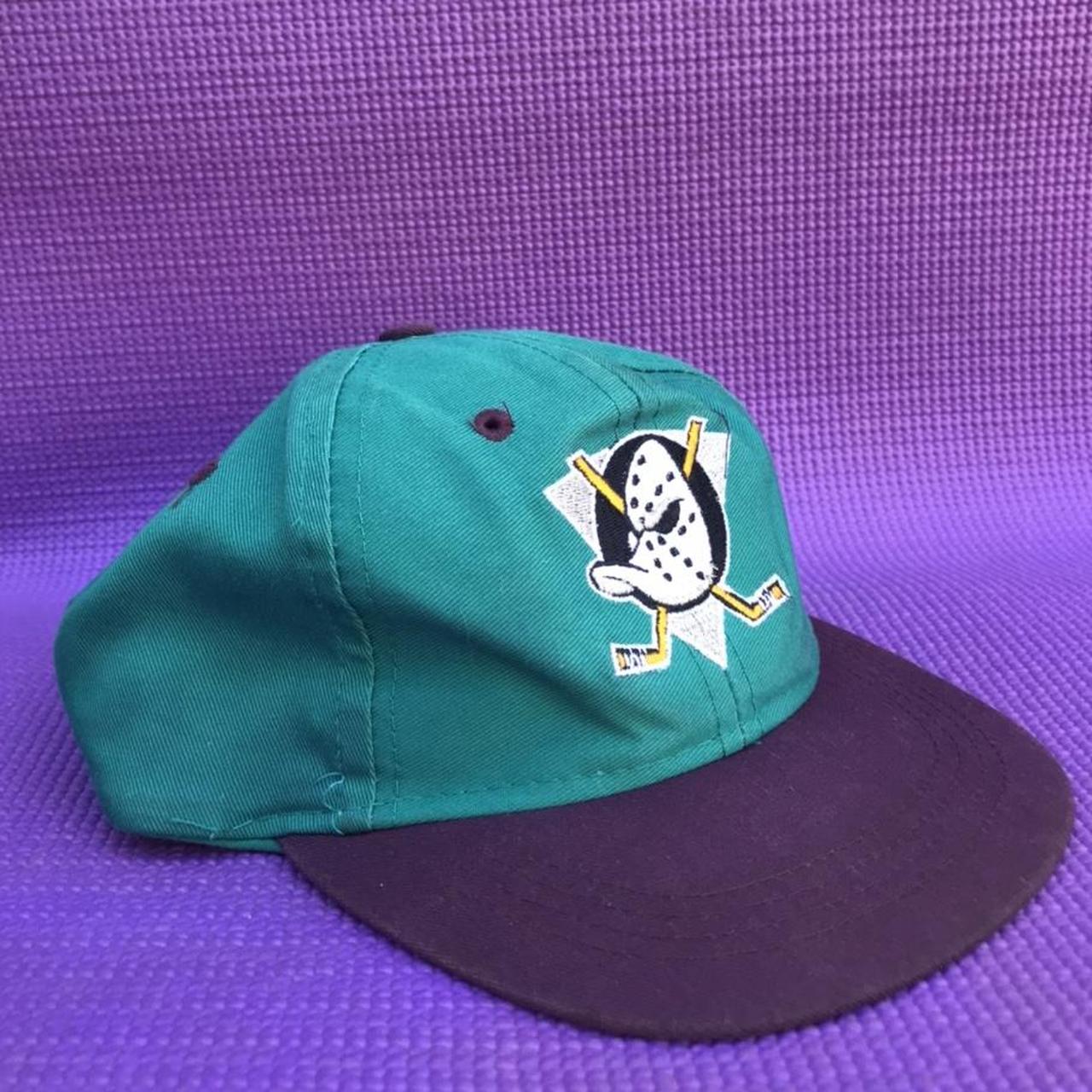 Vintage 90s youth mighty ducks hat hockey cap... - Depop
