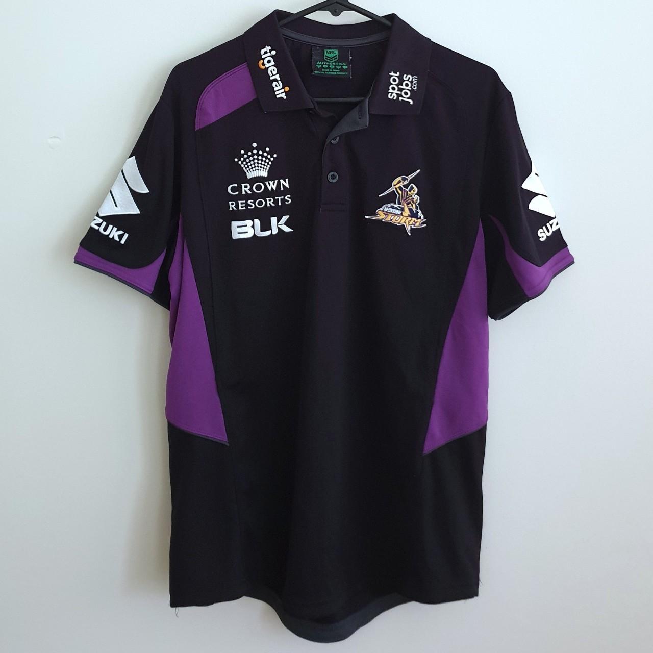 BLK Melbourne Storm 2015 Mens Rugby League NRL Media... - Depop