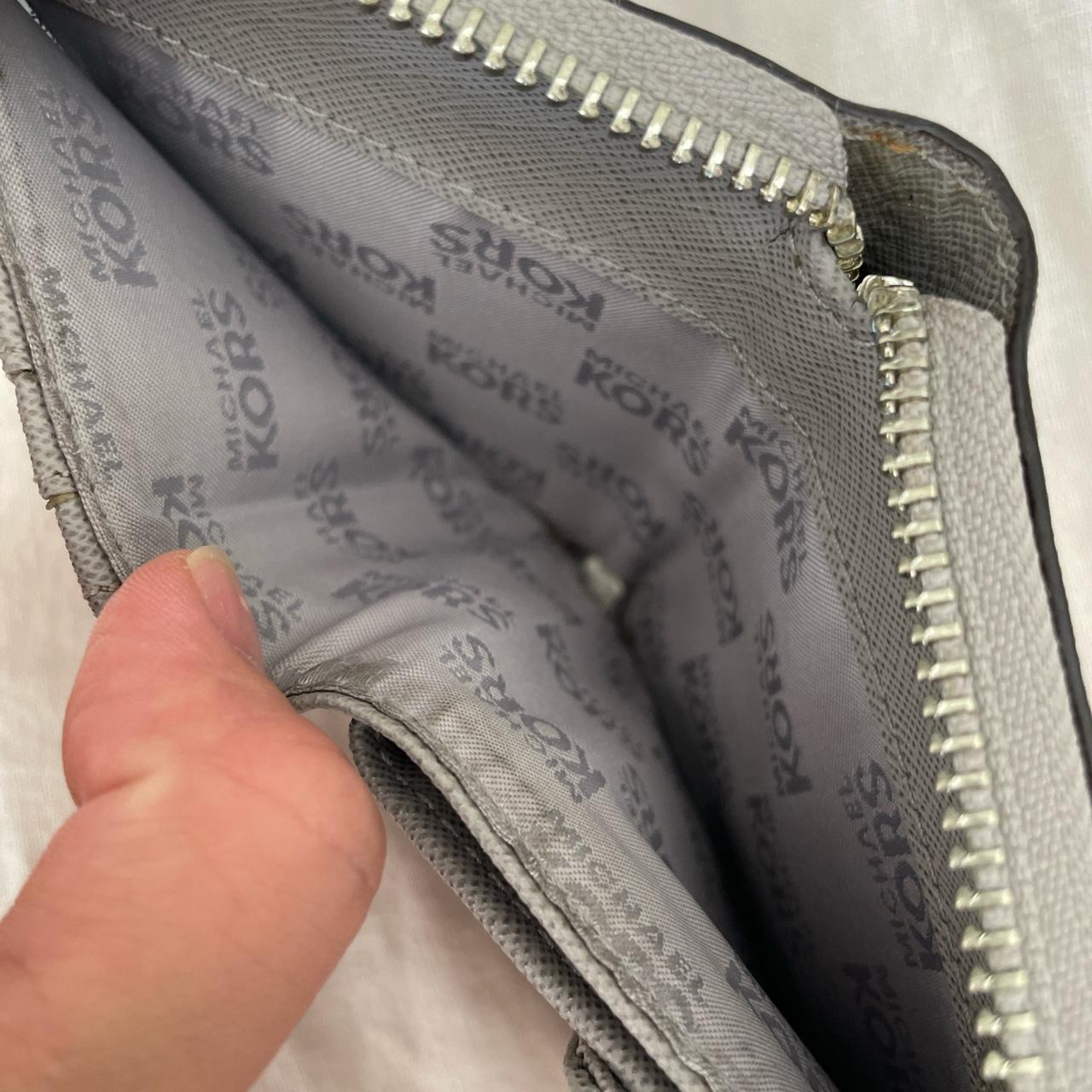 Michael Kors Grey Zip up Wallet Classic wallet in... - Depop