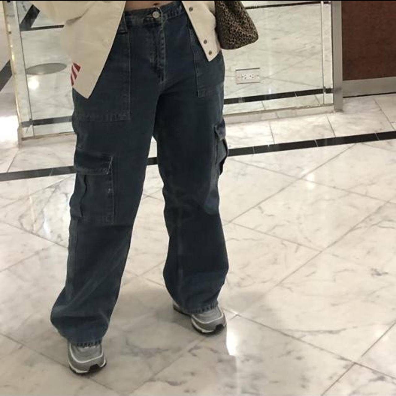 bdg skater denim cargo pants (medium wash). - Depop