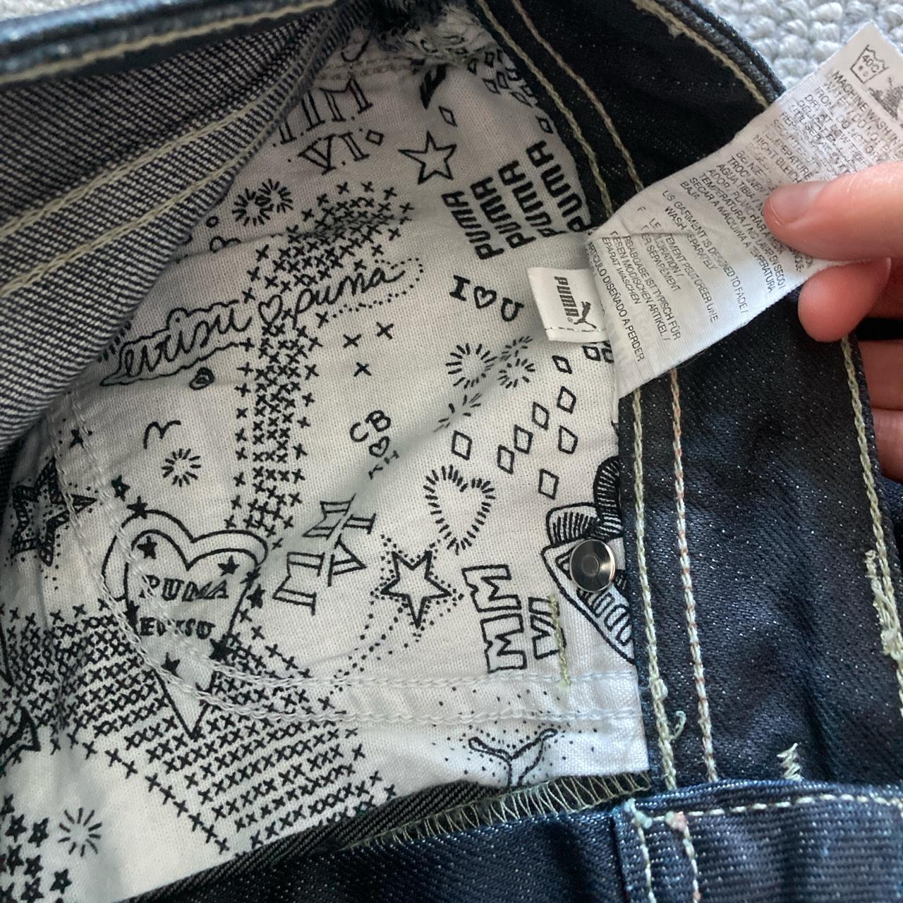 Evisu x Puma low rise bootcut jeans Waist 28 leg 32... - Depop