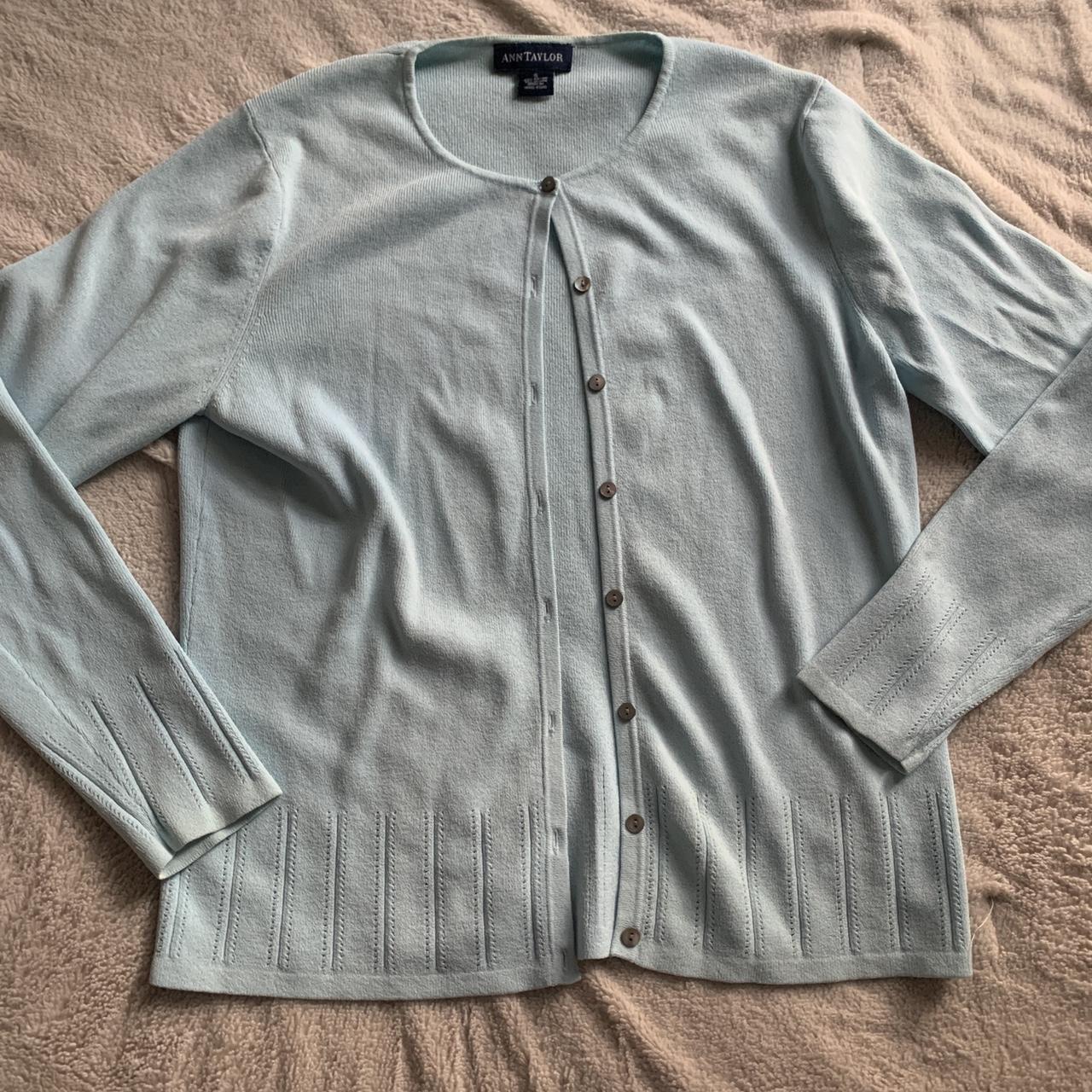 Baby blue coquette Ann Taylor vintage cardigan /... - Depop