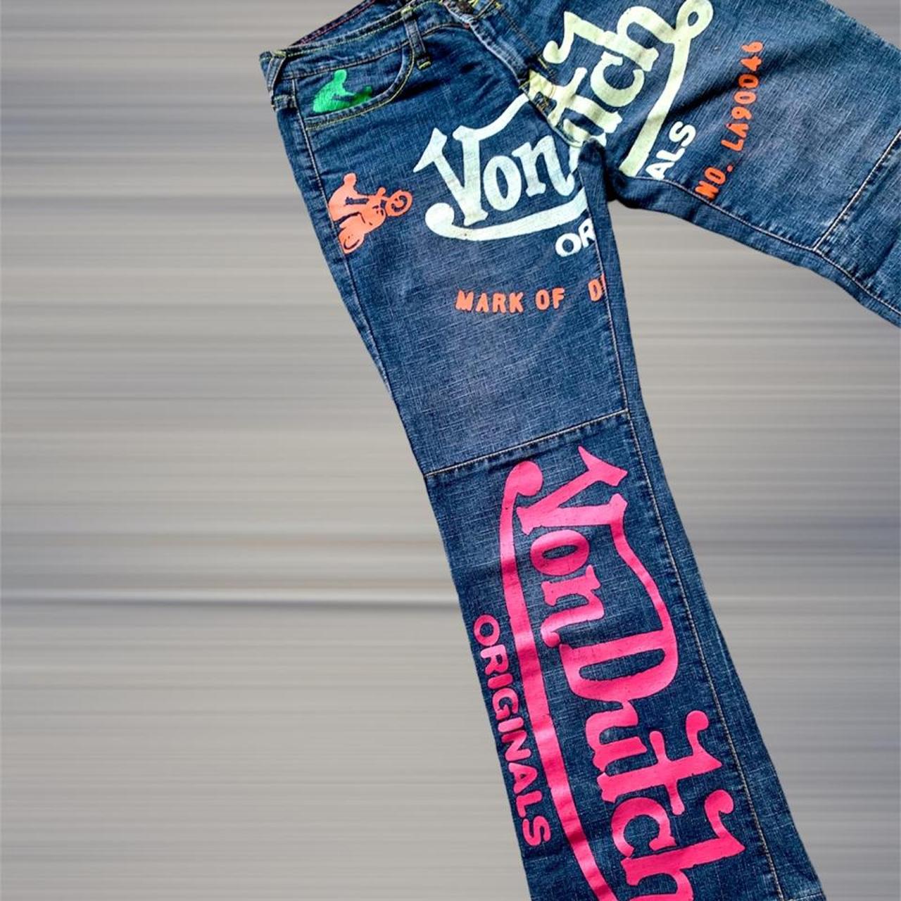 Von Dutch Jeans Iconic Von Dutch y2k white and... - Depop