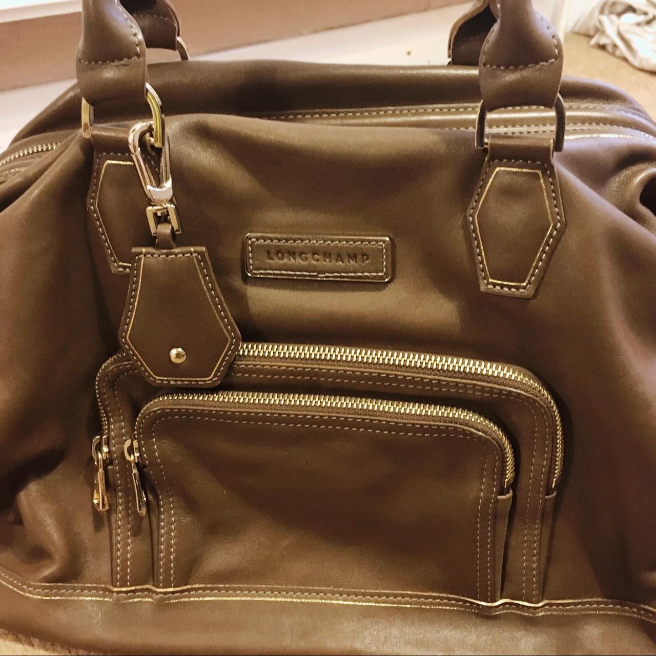 Long champ large leather bag. Excellent condition.... - Depop