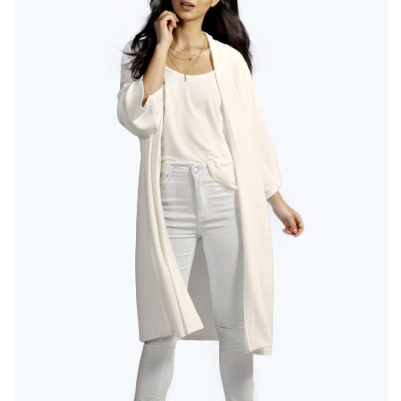 Cream side split duster changed my mind about it so... - Depop