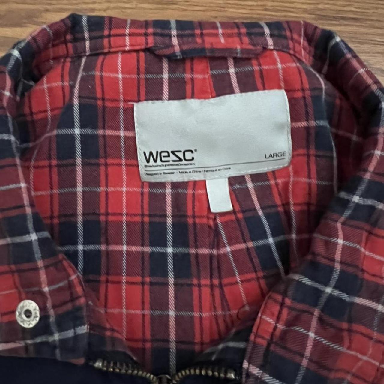 WeSC windbreaker jacket with flannel... - Depop