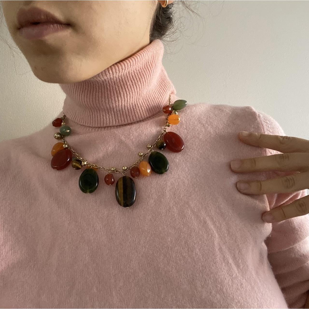 RAINBOW CHAPS BEADED COSTUME NECKLACE costume... - Depop