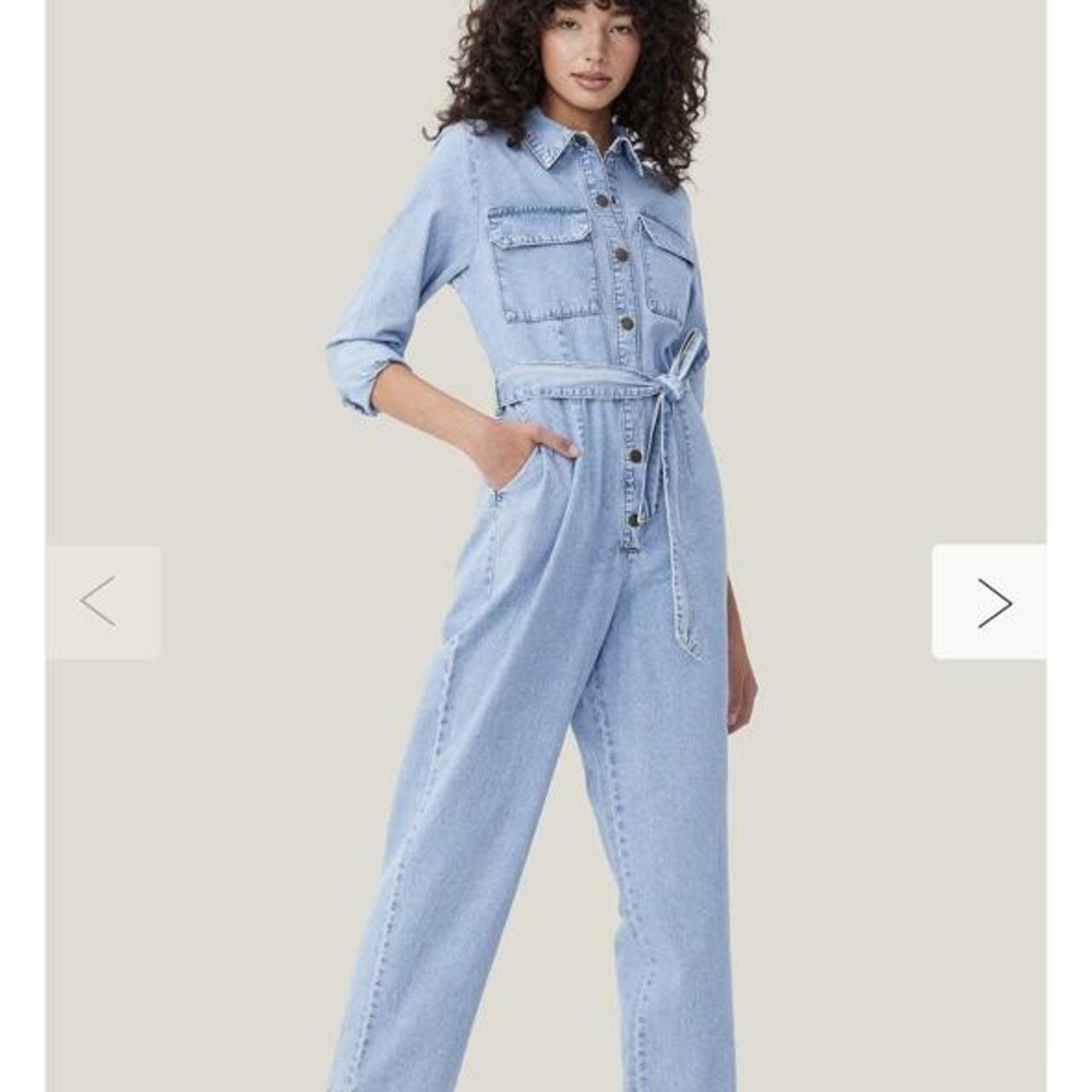 Cotton On denim boiler suit Size xs Never worn - Depop