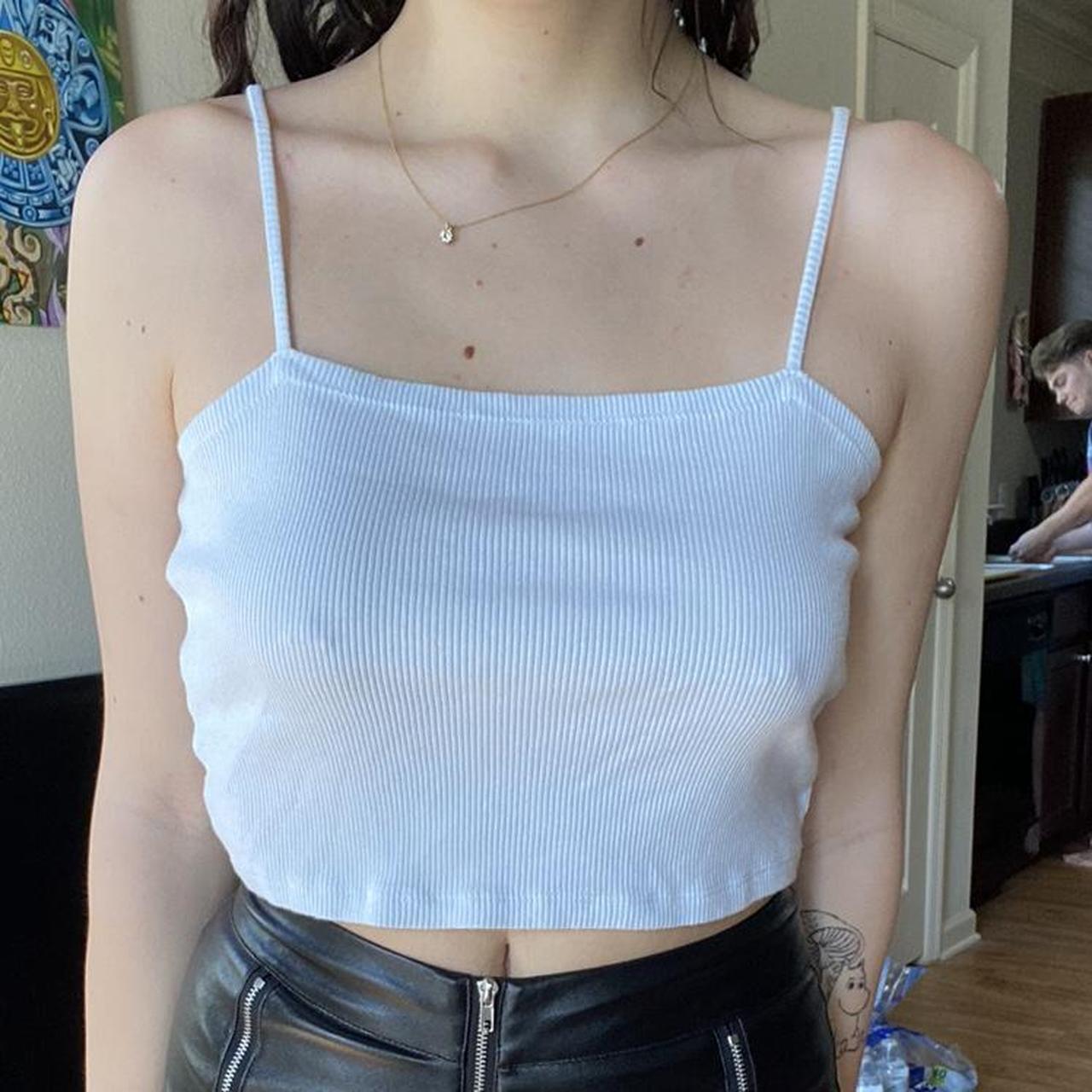 Super Cute White Crop Top Lightly Worn Brandymelville Depop