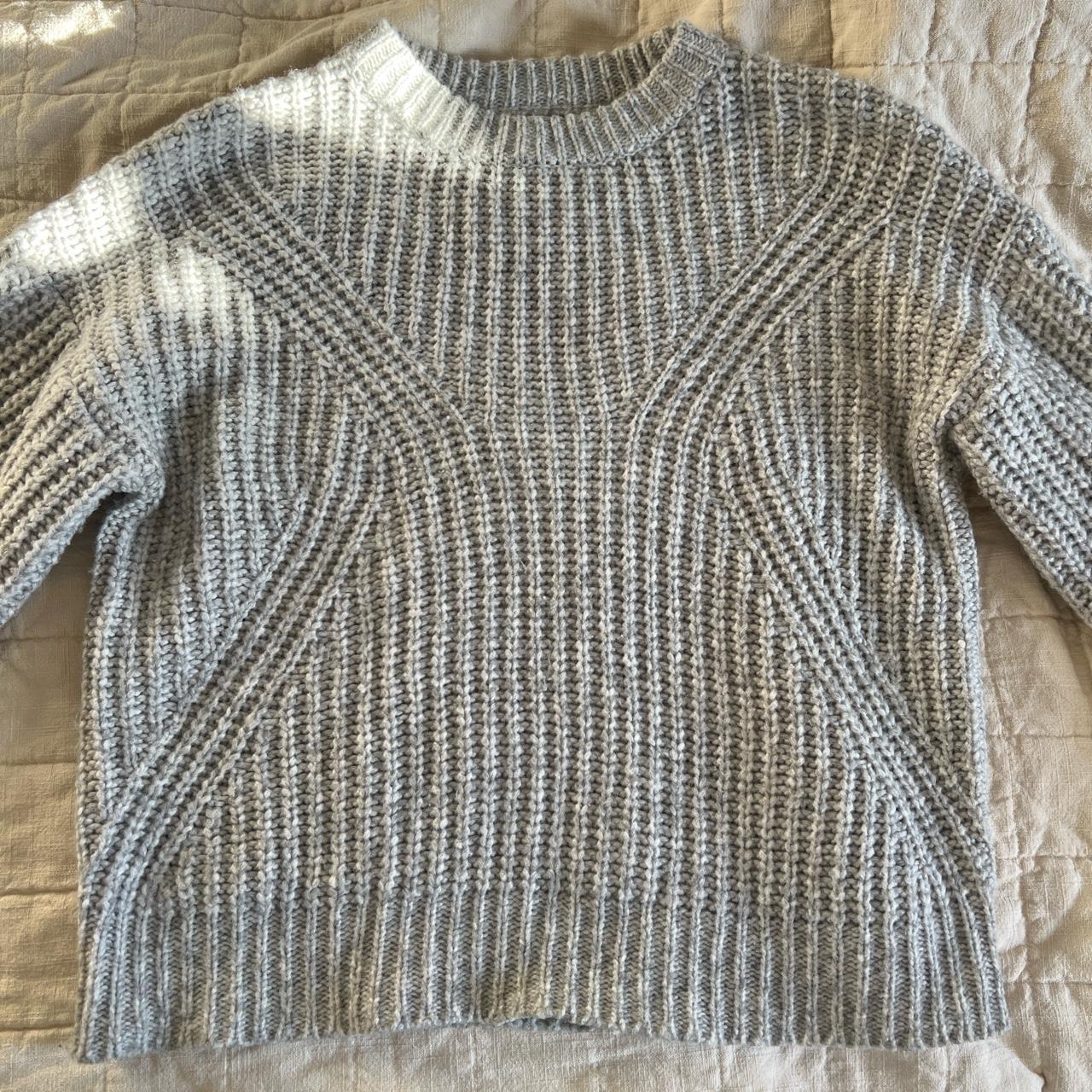 LIGHT GRAY knit sweater - Depop