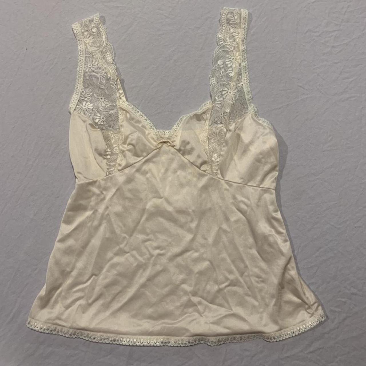 Bali Women's Cream and White Vest | Depop