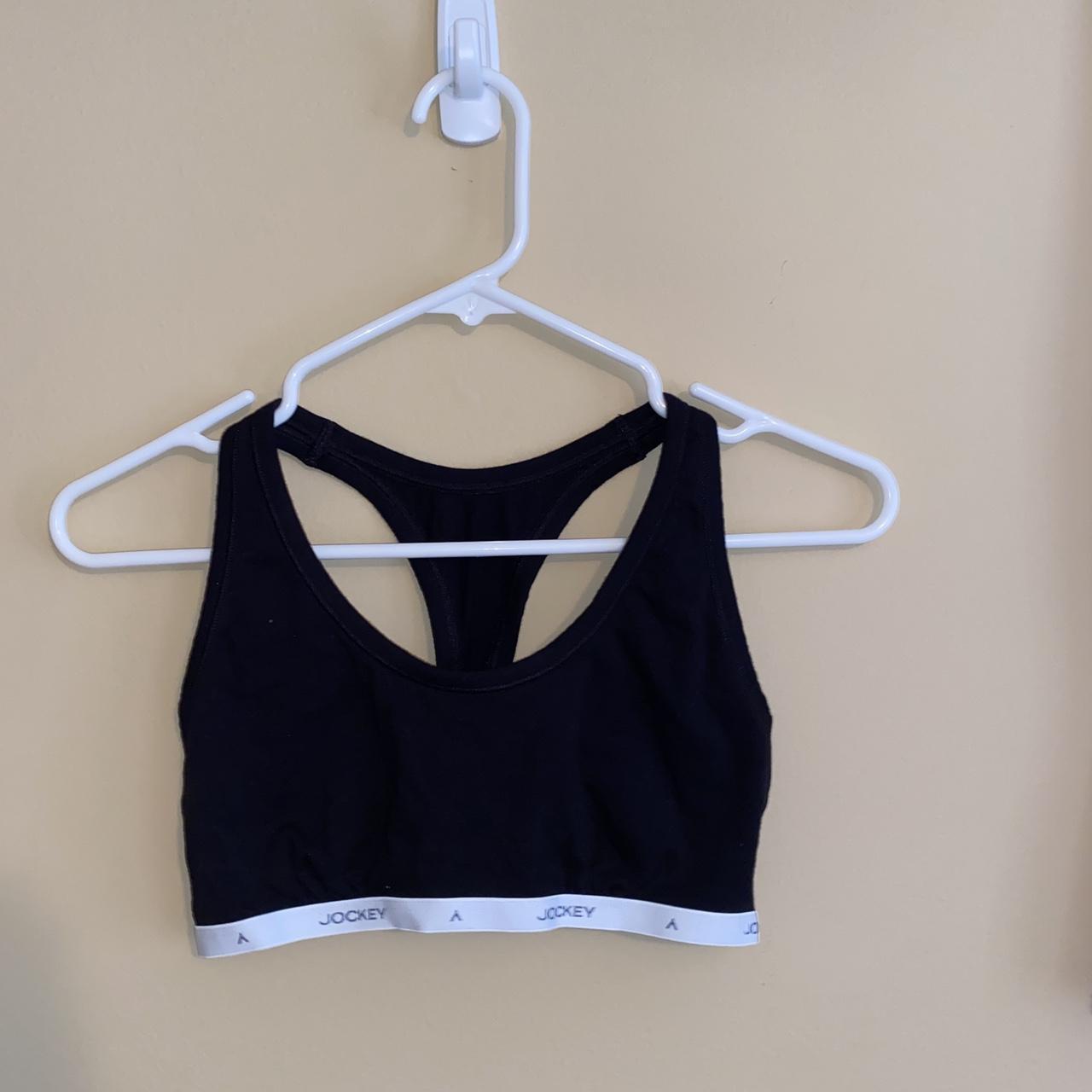 jockey racerback black lounge bra. size medium. new,... - Depop