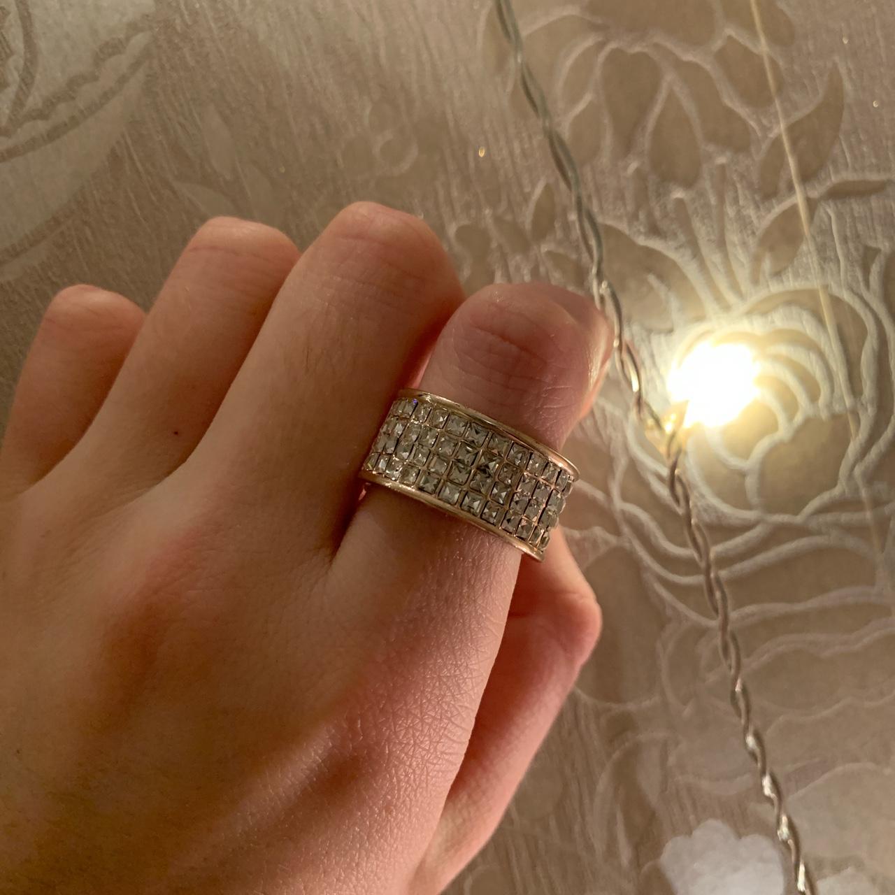 chunky ring with stones. not sure where this is from... - Depop