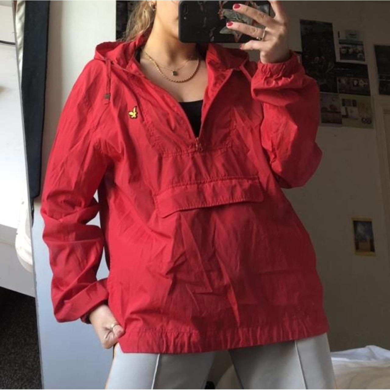 Lyle and Scott red waterproof quarter zip jacket 🍎... - Depop