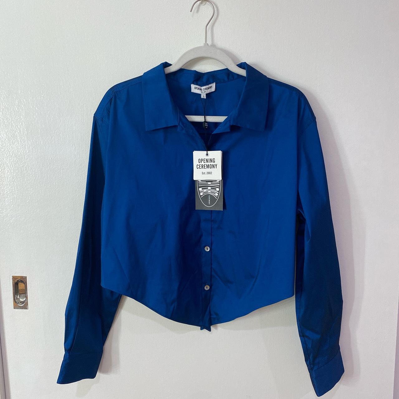Opening Ceremony Blue Button Up SO gorgeous, wish... - Depop