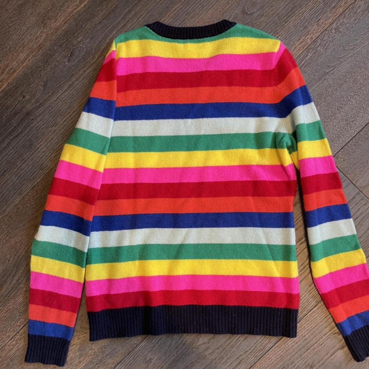 100% cashmere rainbow sweater. Never worn. So fun... - Depop