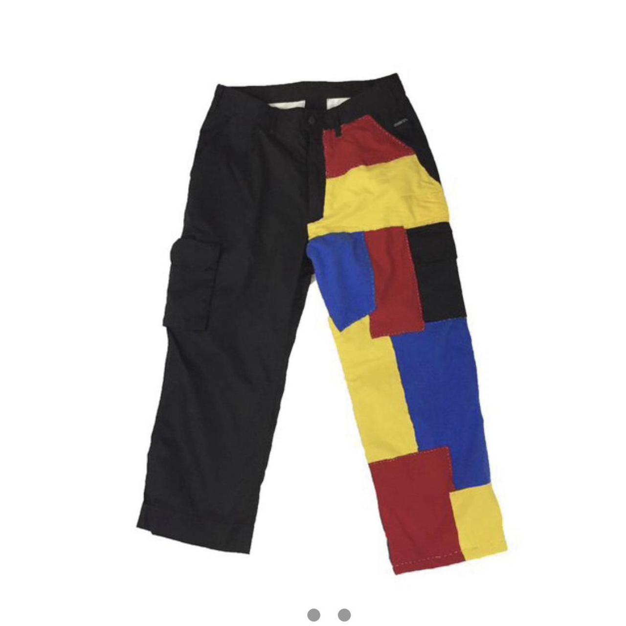 Insane rainbow patchwork cargo pants, so funky and... - Depop