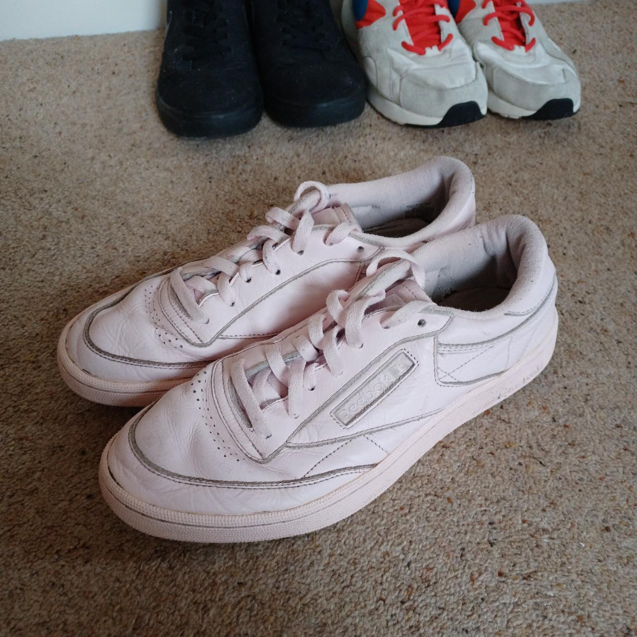 Mens Reebok Classic Leather Pink Trainers Excellent... - Depop
