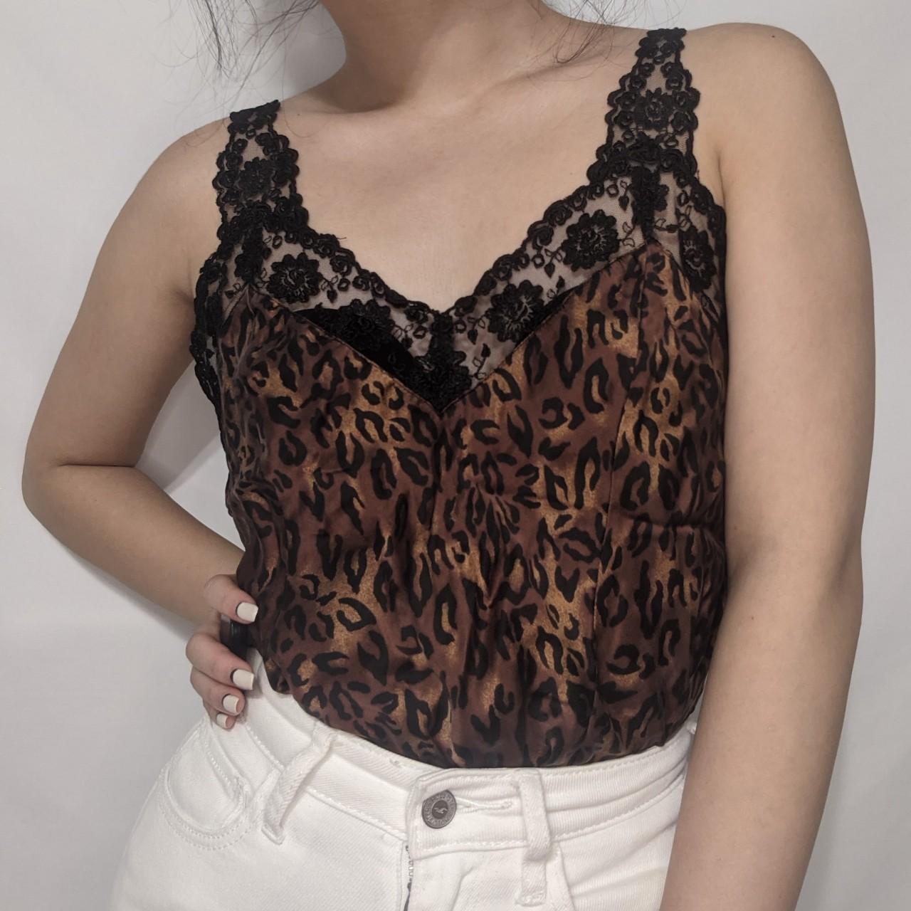 Silk Leopard Cami Top -100% silk tank top with... - Depop