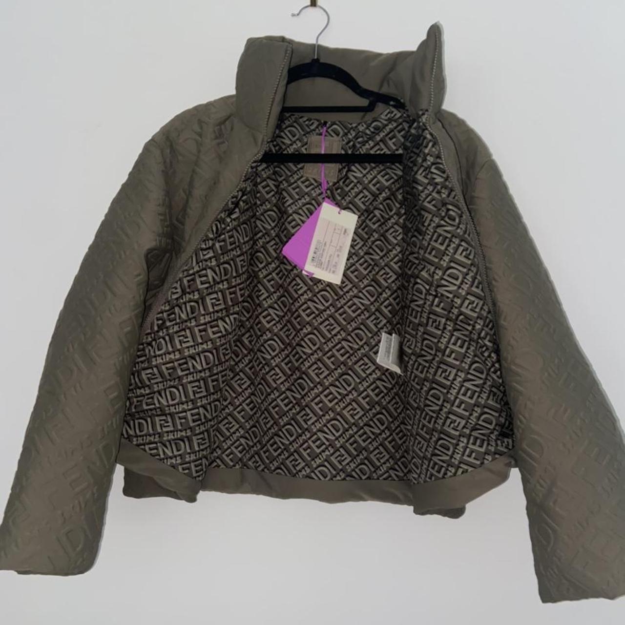FENDI X SKIMS collab puffer jacket, in the green/... - Depop