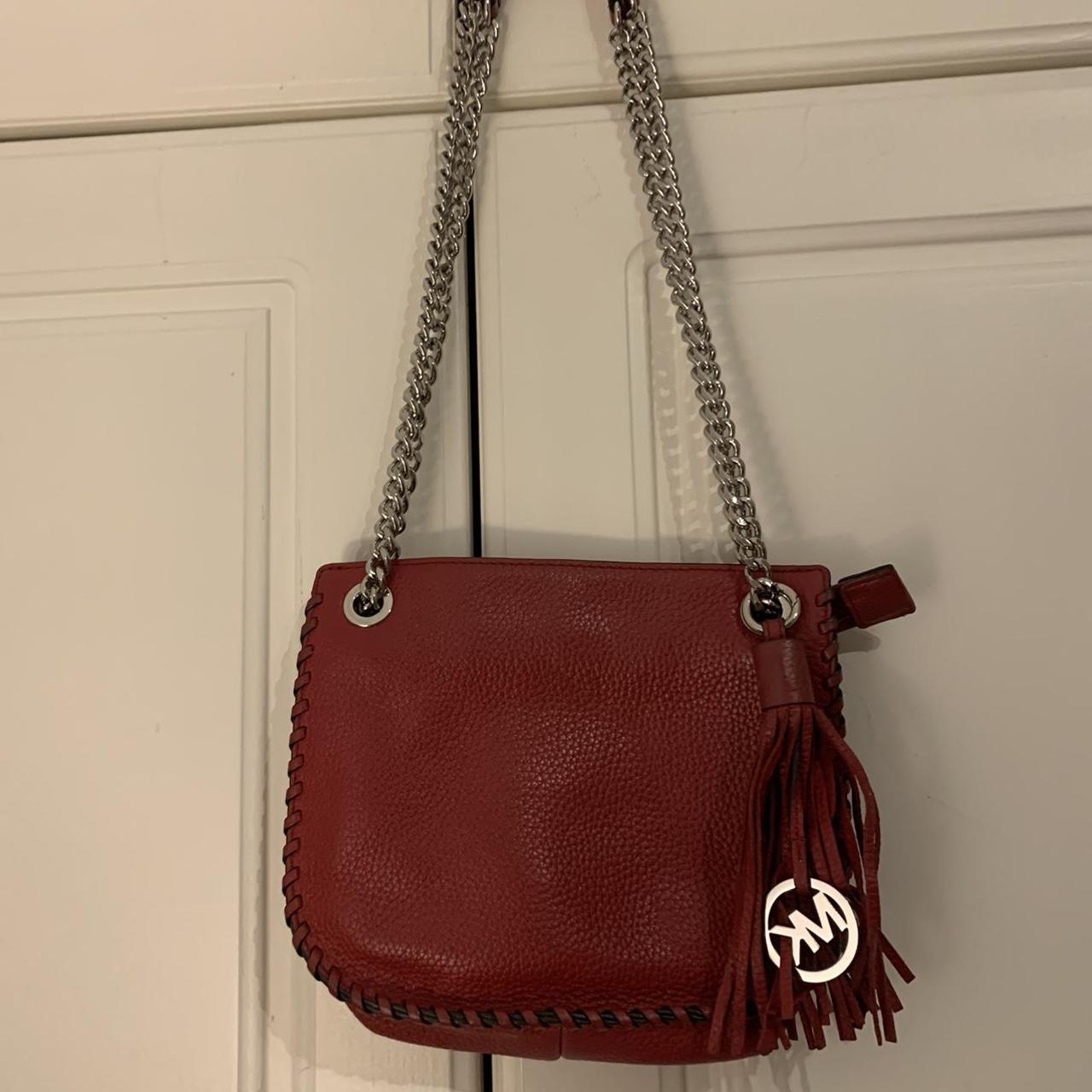 Red Michael Kors leather bag Can be worn either as a... - Depop