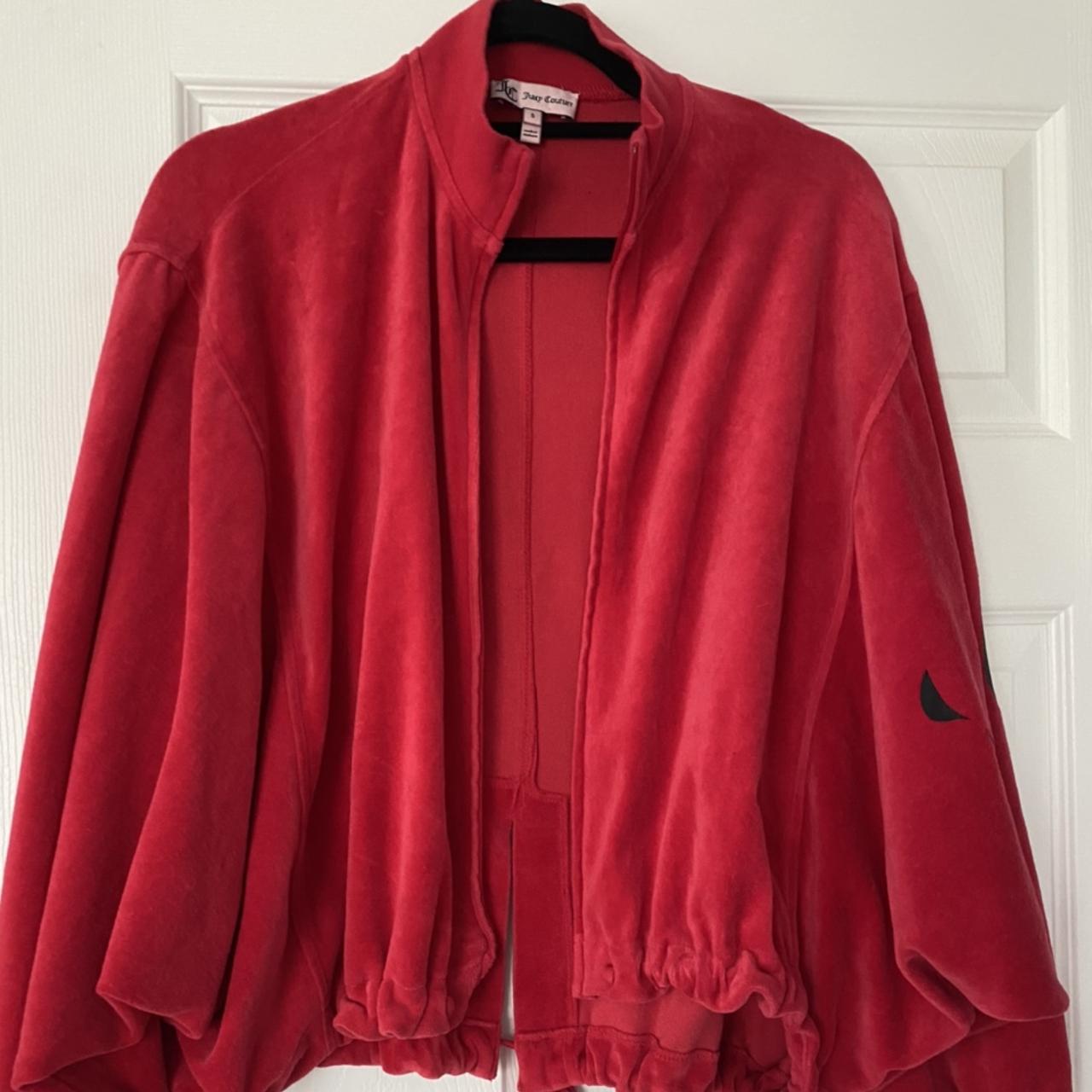 unique rare sold out juicy couture red velour jacket... - Depop