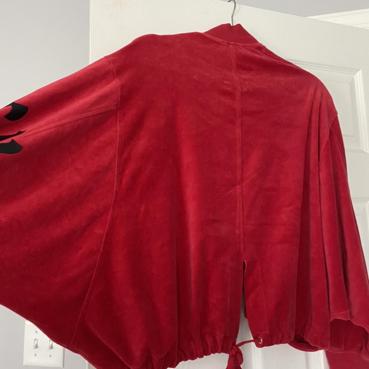 unique rare sold out juicy couture red velour jacket... - Depop
