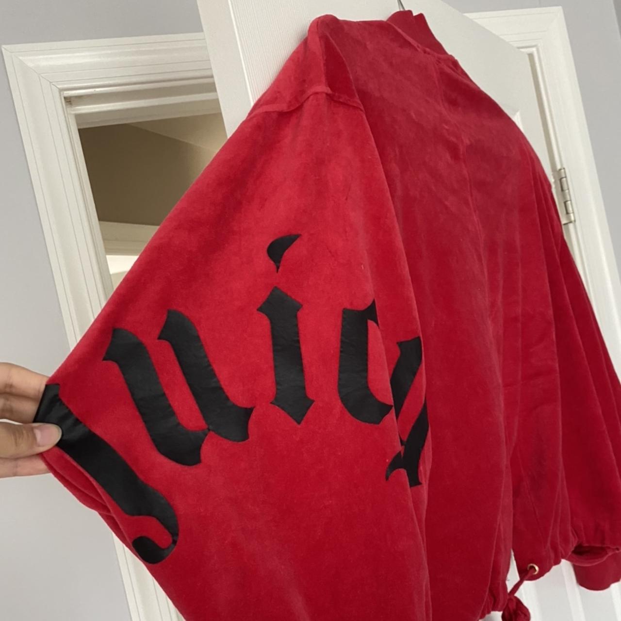 unique rare sold out juicy couture red velour jacket... - Depop
