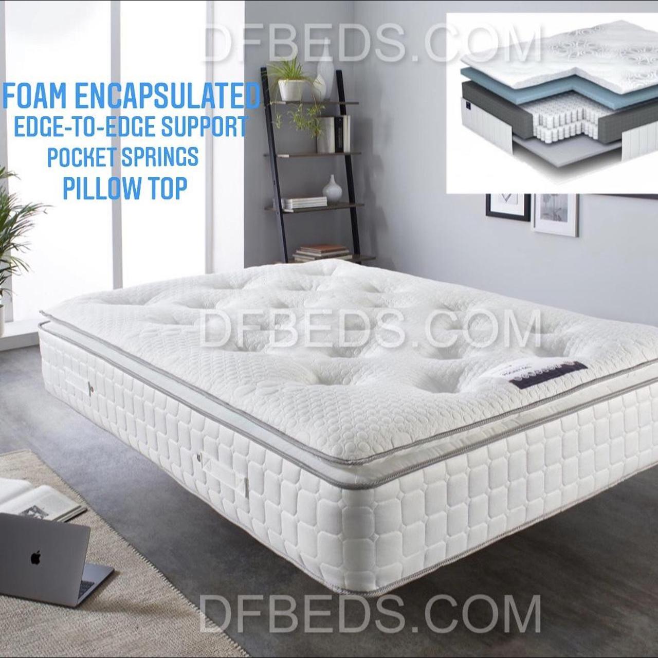 Foam encapsulated pillowtop mattress, comes in all... - Depop
