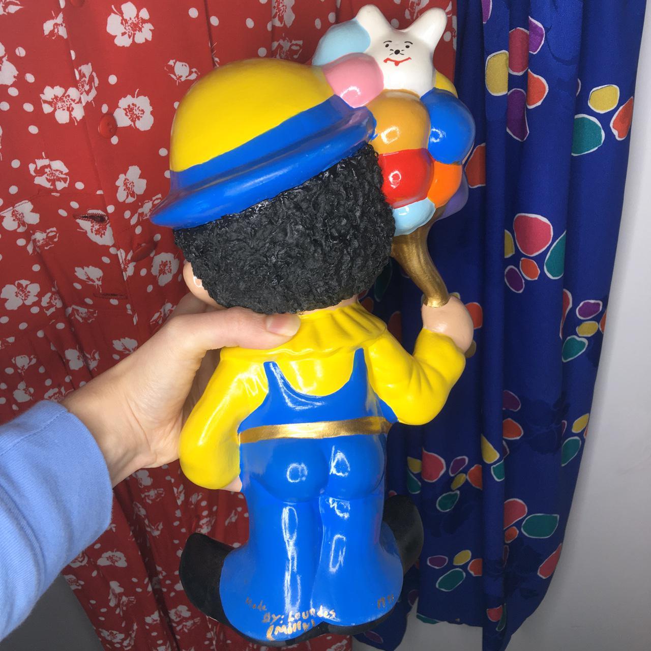 🎈🤡💙💛🤡🎈Large vintage colorful ceramic clown statue... - Depop