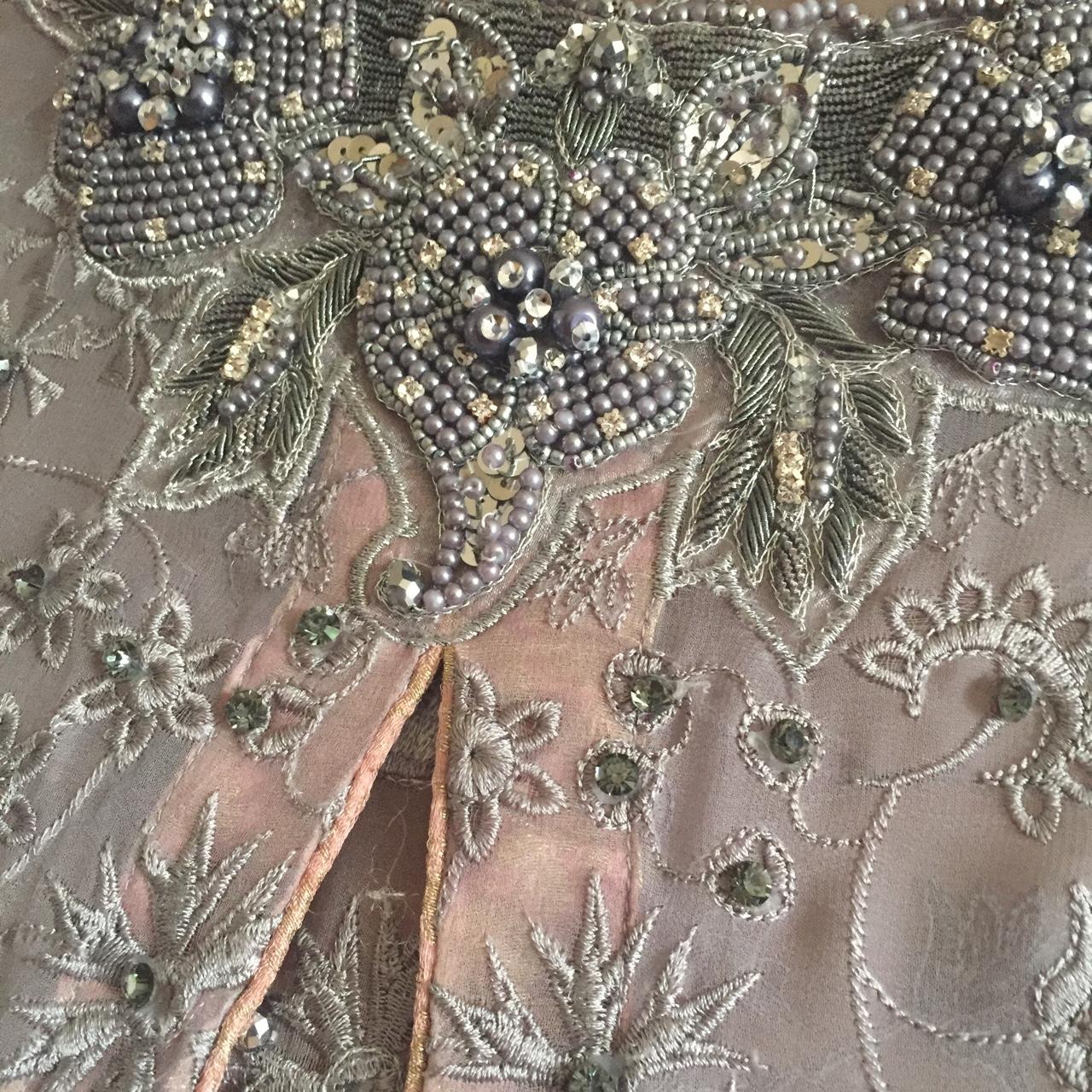 CAPE DRESS Pakistani / Indian , brocade trousers not... - Depop