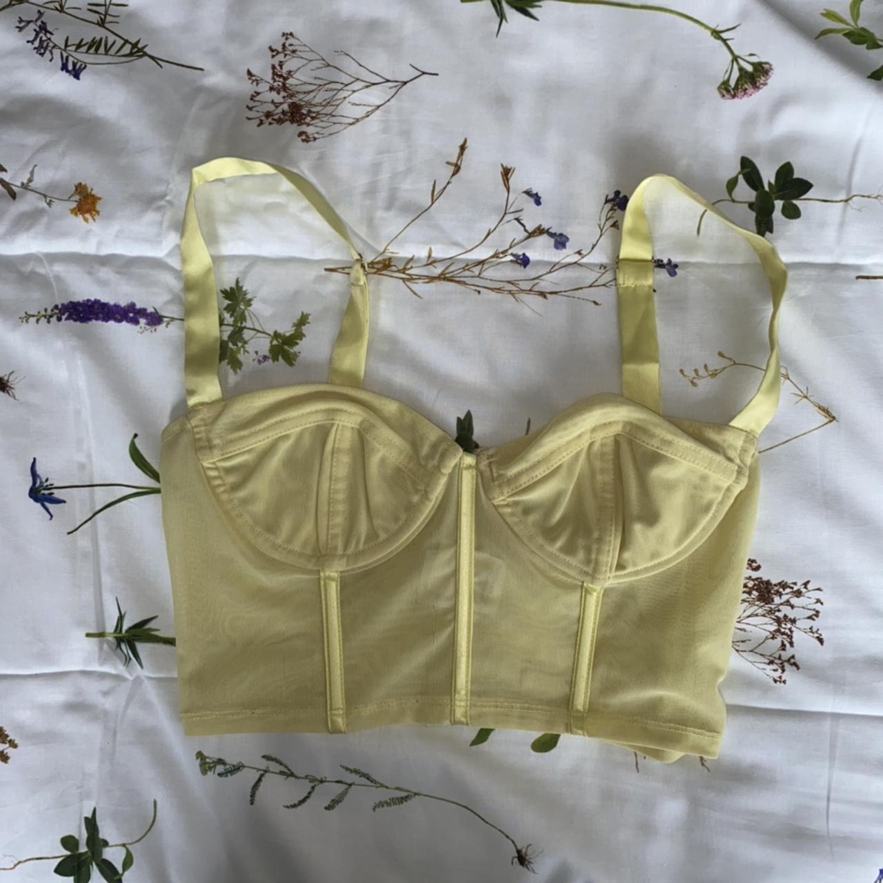 Oh polly love letter mesh crop top in pastel... | Depop