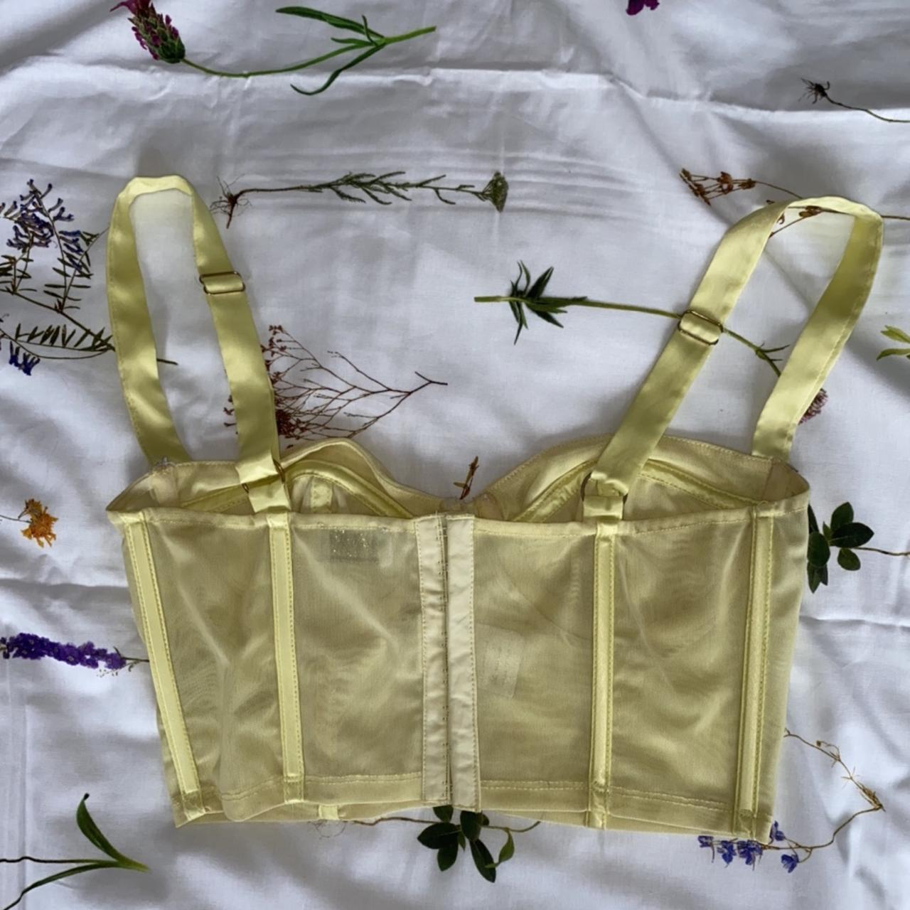 Oh polly love letter mesh crop top in pastel... | Depop